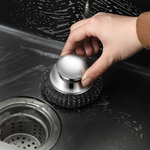 Steel Wool Scrubber Set Detachable Cleaning Brush Kitchen Utensils ...
