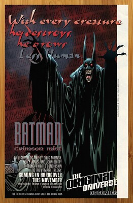 1998 DC Comics Batman Crimson Mist Print Ad/Poster Kelley Jones Vampire ...