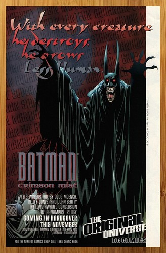 1998 DC Comics Batman Crimson Mist Print Ad/Poster Kelley Jones Vampire Art 90s | eBay