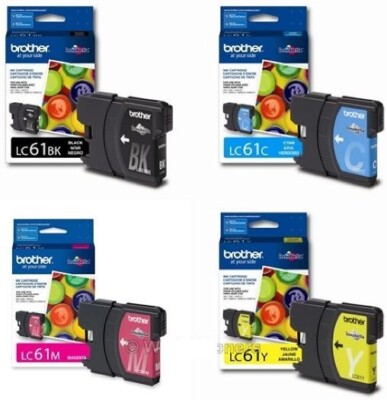 Set 4 Genuine Factory Sealed Brother Blk Cyn Mag Yel Ink Cartridges LC ...