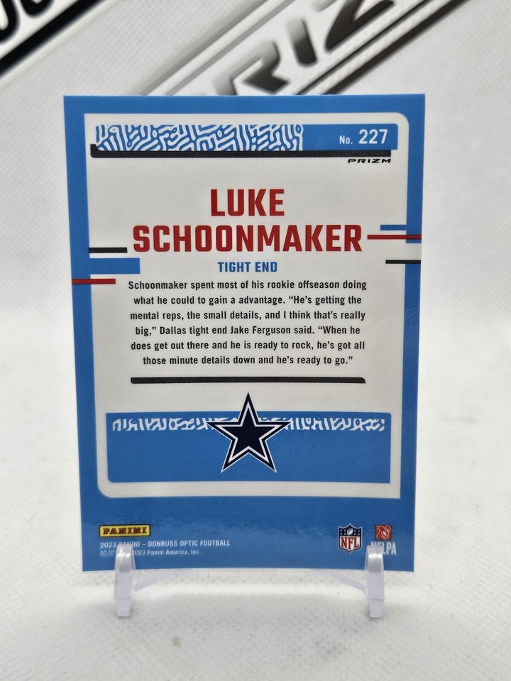Luke Schoonmaker 2023 Optic #227 Purple Shock Prizm SP Rated Rookie ...