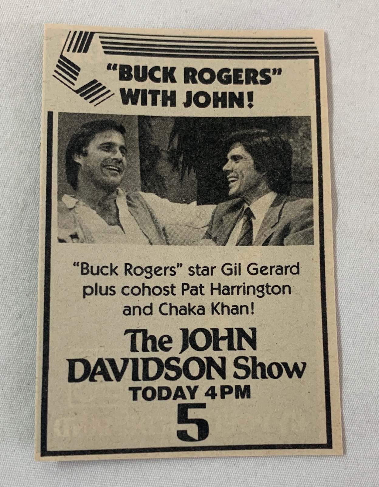 1980 small KPIX tv ad ~ John Davidson Show BUCK ROGERS STAR GIL GERARD ...