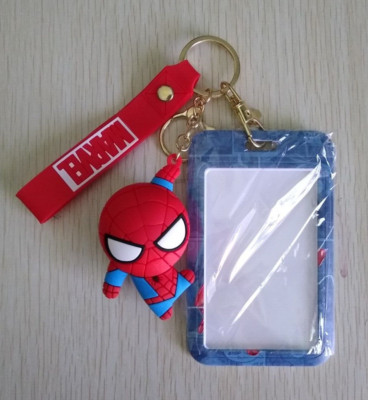 Spider-Man Keychain & card holder with keyring and figure | eBay