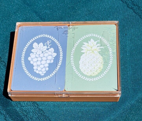 Hallmark Double Deck Playing Cards Fruit Grapes Pineapple Blue Green | eBay
