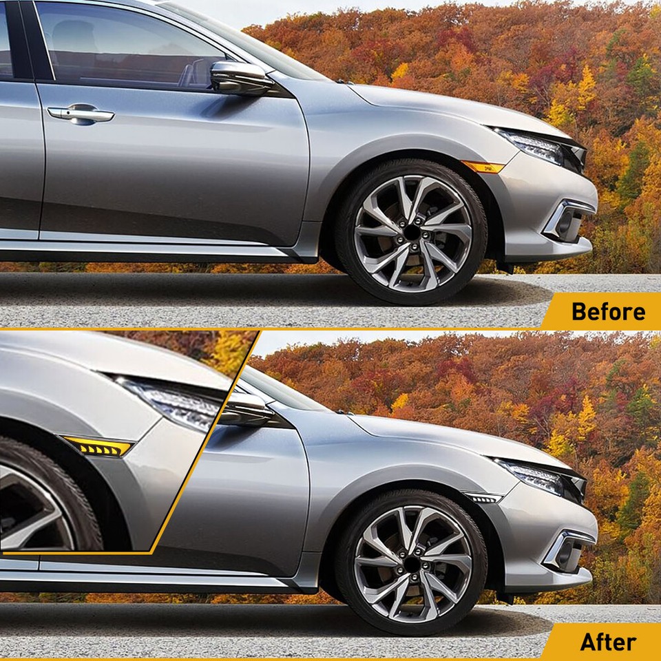 For 2016-2021 Honda Civic LED Sequential Side Marker Light DRL Turn ...