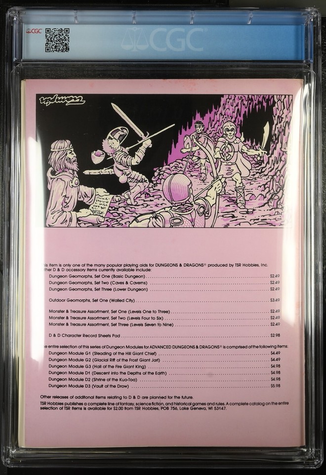 AD&D ADVANCED DUNGEONS & DRAGONS MODULE #D3 - CGC 8.0 - VAULT OF THE ...