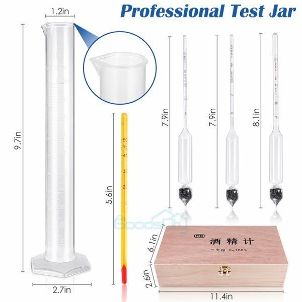 3x Alcohol Proof Tralle Hydrometer Meter Moonshine Distilling Scale 100 ...