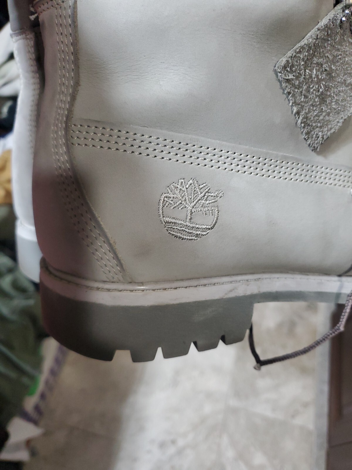 RARE MODEL VINTAGE TIMBERLAND GRAY LEATHER BOOTS MEN'… - Gem