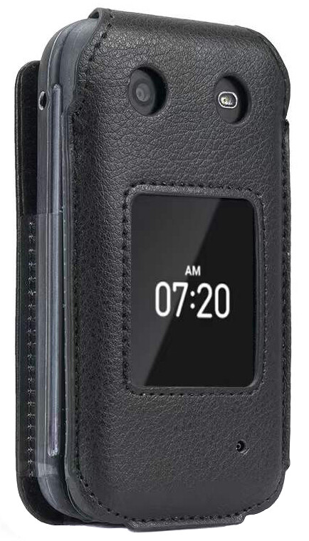 Black Vegan Leather Case Screen Cover Belt Clip for Nokia 2760 2780 ...