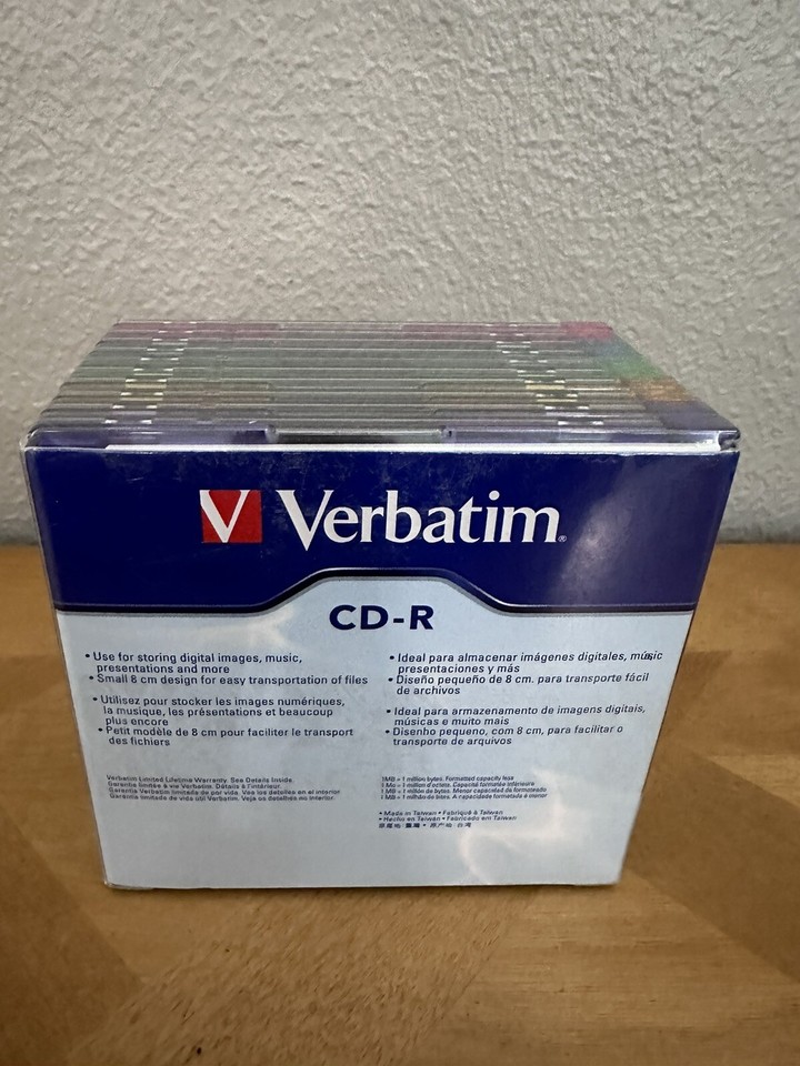 VERBATIM Mini Color Mini CD-R Discs x 10 New 21 MIN 185 MB w/Cases New ...