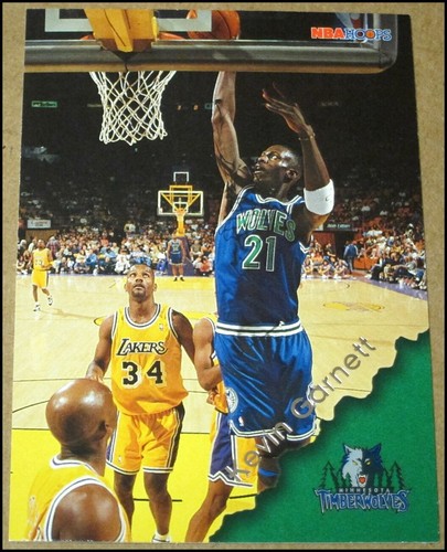 1996-97 NBA Hoops Kevin Garnett Basketball Card #92 Minnesota ...