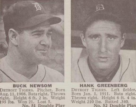 1941 Double Play - R330 Hank Greenberg, Buck Newsom #51-52 (RC) for ...