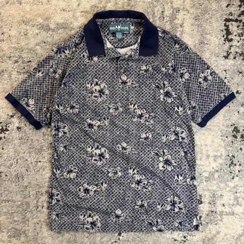 Vtg Big Dogs Hawaiian Polo Shirt Mens XL All Over Print Tropical Beach ...