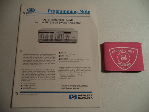 HEWLETT PACKARD QUICK REFERENCE GUIDE FOR THE HP 8350B SWEEP OSCILLATOR ...