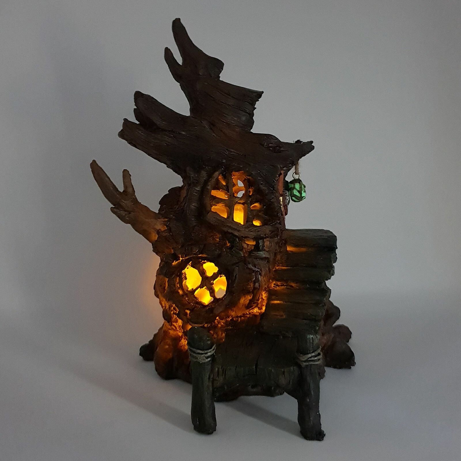 Mystic Marsh Swamp Shack Fiddlehead Miniature Fairy Garden Home Glow In ...