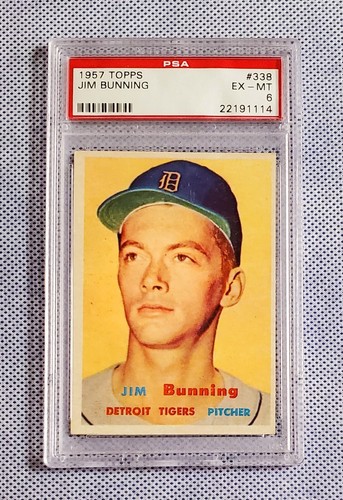 Jim Bunning 1957 Topps #338 Detroit Tigers RC Rookie HOF PSA 6 EX-MT | eBay