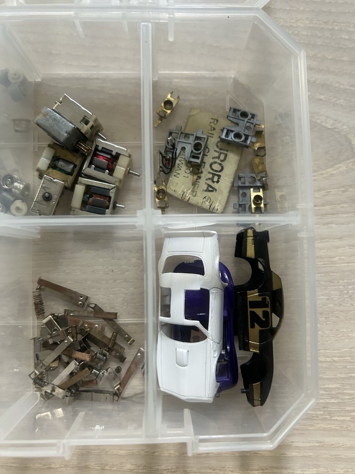 Junk Yard Lot Ho Slot Car Parts Lot TYCo other Magnets Chassis Gears ...