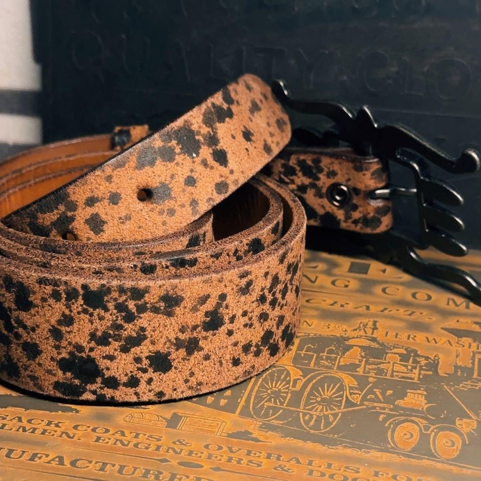 RRL Ralph Lauren Spider Octopus Leather Belt ink-dyed 34 | eBay