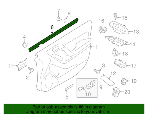 Genuine Subaru Drivers Front Belt Weather-Strip 61280SG011 | eBay