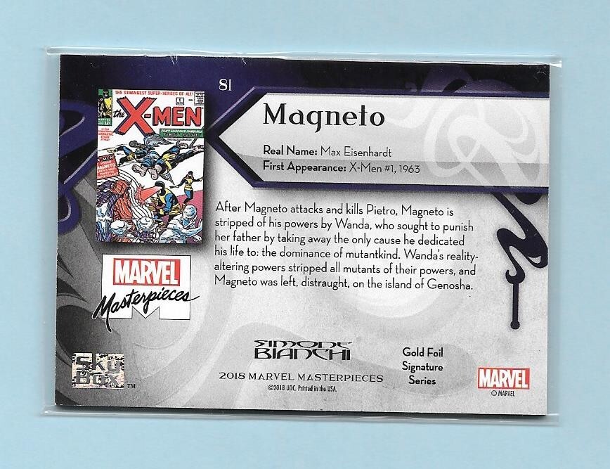 2018 Marvel Masterpieces #81 Magneto Gold Signature Card | eBay