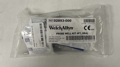 OEM WELCH ALLYN ORAL PROBE WELL KIT 4FT FOR SURETEMP THERMOMTER # 02893 ...