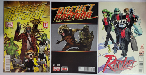 (3) Rocket Raccoon #1 2014 & Rocket #1 2017 Marvel Lot Variant Covers ...