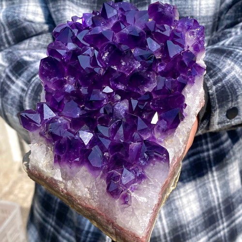 4.35LB Large Natural Amethyst geode quartz cluster crystal specimen ...