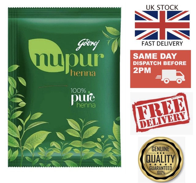 10x Godrej Nupur Mehendi Henna Hair Color Powder 100 Natural 120g Each ...