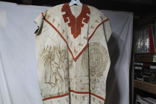 Vintage Native American Burnt Suede Leather Poncho | eBay