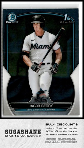 2023 1st Bowman BCP-108 Jacob Berry Miami Marlins Baseball Card | eBay