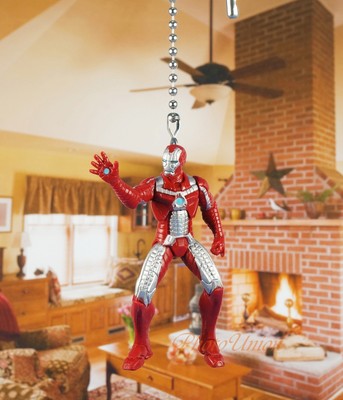 Avengers Iron Man Mark V 5 Ceiling Fan Pull Light Lamp Chain K1125 B | eBay