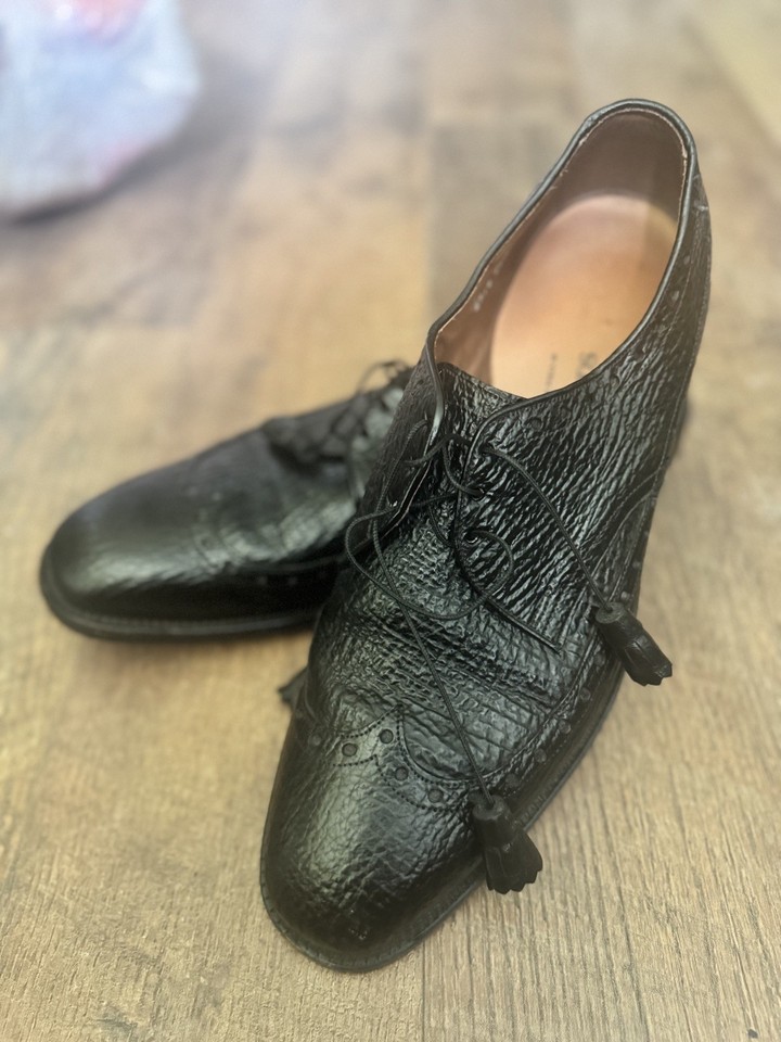 Allen Edmonds Exotic Shark Skin Men 14C Dress Shoe Wingtip Oxford ...