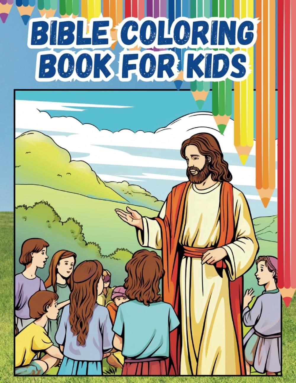 Bible coloring book for kids: 50+ Christian coloring pages with Jesus ...