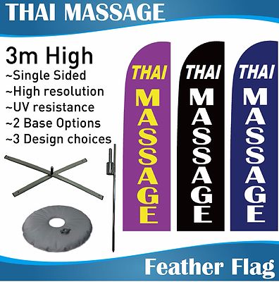3m Outdoor THAI MASSAGE Banner Feather Flags with Base | eBay Australia