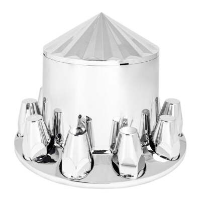 AXIS CHROME ABS REAR AXLE COVER SET W/LOCKING TABS & STANDARD HUB CAP ...