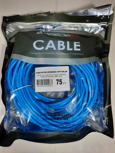 Speedex 75ft Cat 5e Patch Cord Cable Ethernet Internet Network LAN RJ45 ...