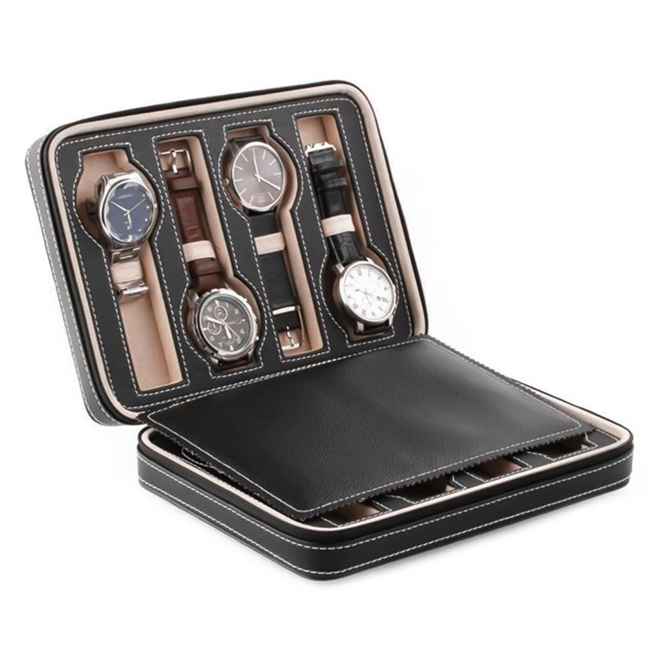 8-Grids Luxury Watch Storage Bag Carry Box Men Women Watch Display Case ...