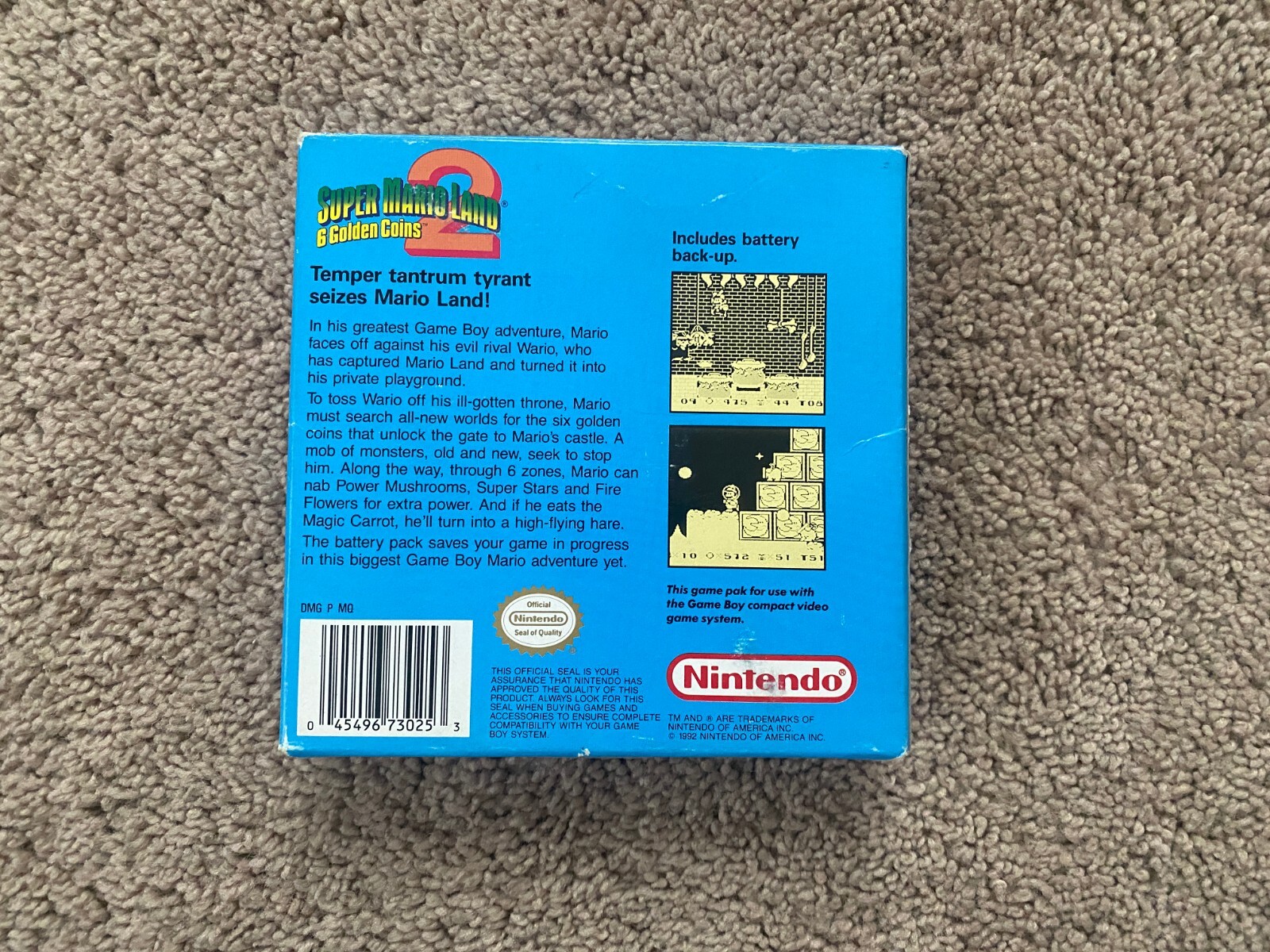 Super Mario Land 2: 6 Golden Coins (Nintendo Game Boy, 1992) COMPLETE ...