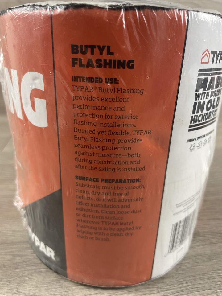 Typar Flashing Butyl Flashing 6" x 75' Ft. 6 Inch Peel and Stick | eBay