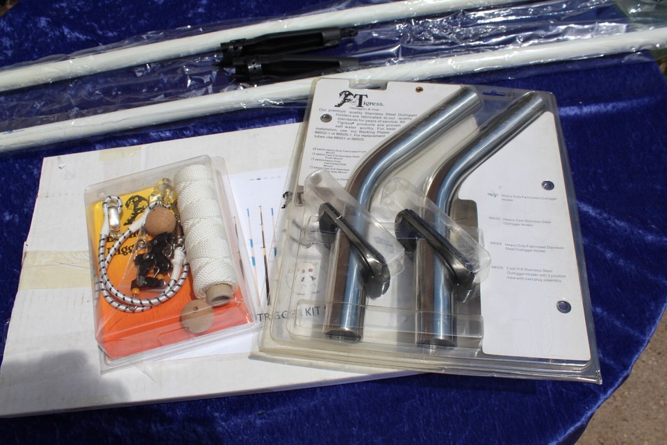 TIGREES OUTRIGGER POLE FLUSH MOUNT HOLDERS RIGGING KIT STAINLESS STEEL ...