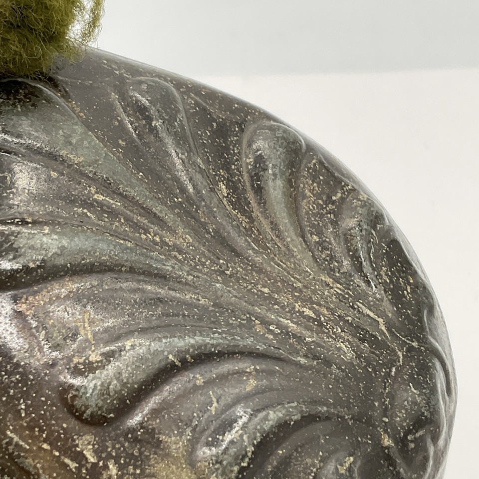 Embossed Metal Gun Black Powder Horn Flask Scallop Design Tassels Lever ...