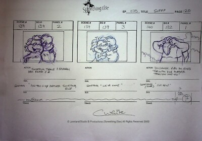 Something Else 2003 TV Series COLIN WHITE Production Storyboard Pencil ...