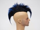 Black Blue Mohawk Headpiece Wig Human Hair, Fake Mohican Hair Topper ...