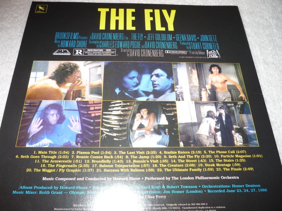THE FLY (1986) Soundtrack CD, Howard Shore, Varese Sarabande (Cardboard ...