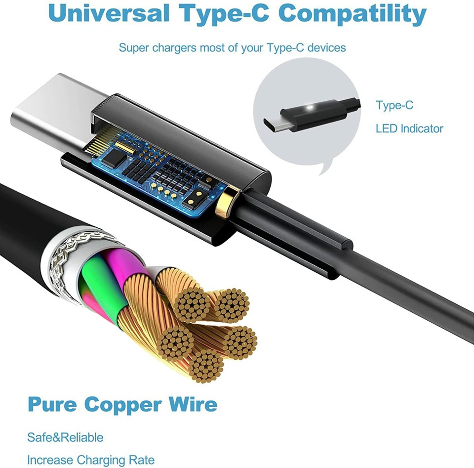 65W USB-C Type-C Power Adapter Charger For Dell Chromebook 13 3100 3400 ...
