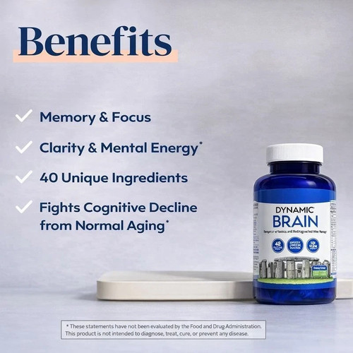 Dynamic Brain Supplement 60 Capsules–Memory Focus Clarity-Pack of 2 ...