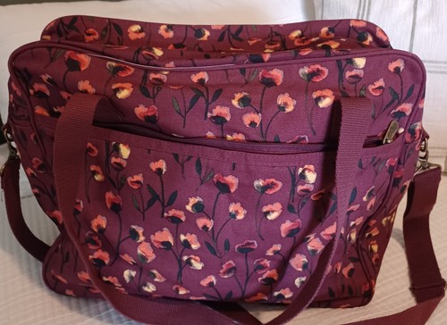 Thirty-One Large Canvas Duffle Travel Bag Crossbody Strap GUC Fall ...