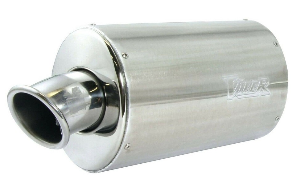 Viper Stubby Exhaust Can Alloy Oval Universal Slip On 51mm Inlet 500mm ...
