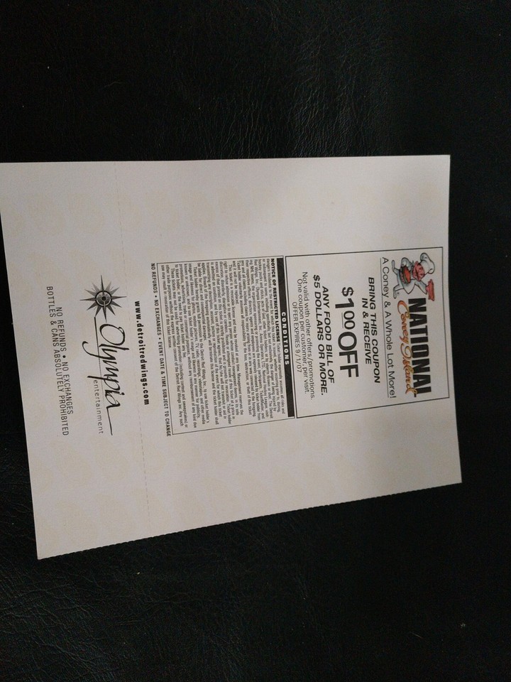 2006 Red Wings HOF Nicklas Lidstrom NHL debut ticket stub as captain ...