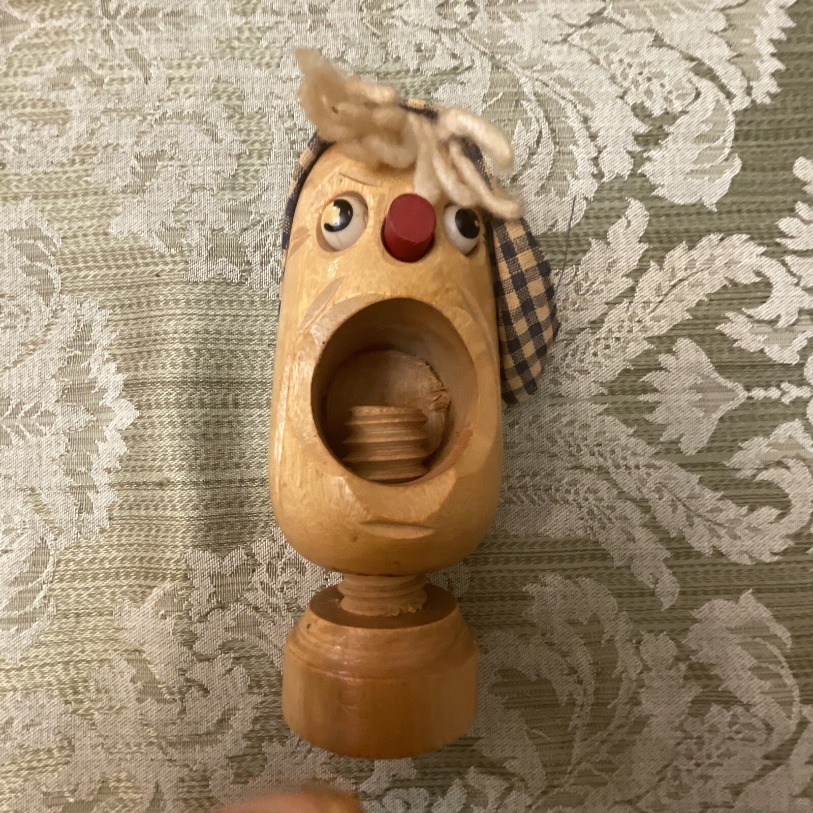 Lot Of 2 Vintage Japanese Folk Art Carved Wooden Screw Nutcracker | eBay